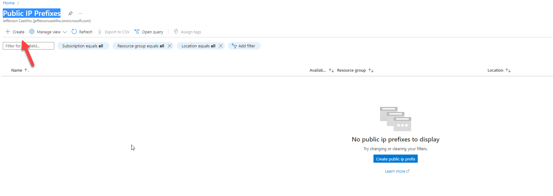 Criando um Public IP Prefixes na Azure | Blog do Castilho